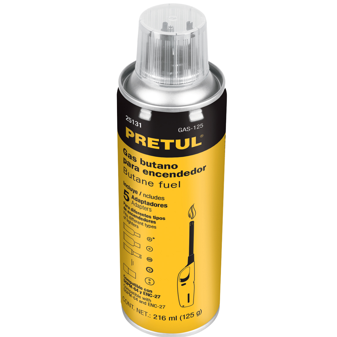 1707-Lata De Gas Butano Para Encendedor 125 Ml Pretul 25131 Truper ...