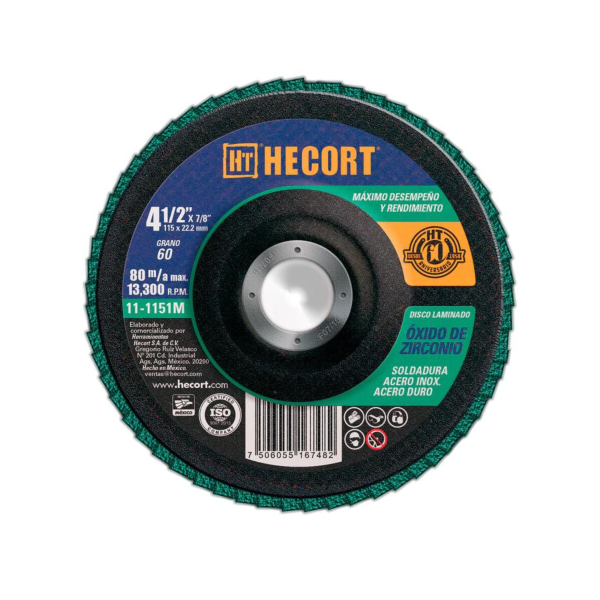 Disco Laminado 100% Zirconio 4 1/2 x 7/8 T-29 G-80 Hecort Catalogo ...