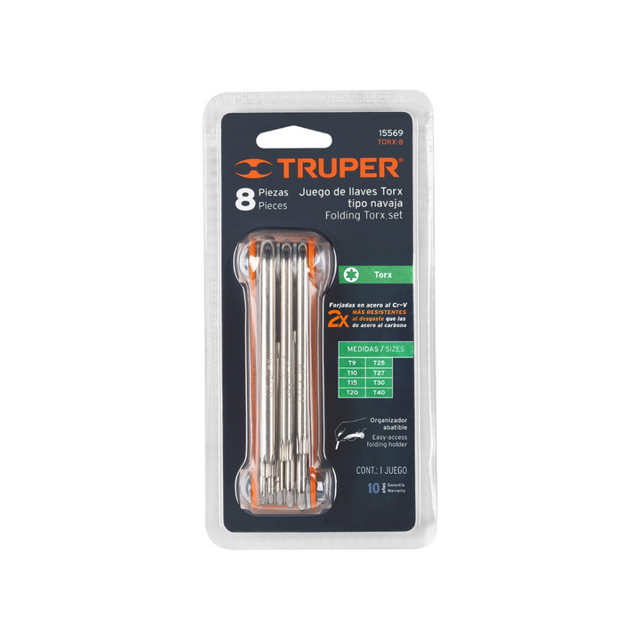 Juego De 8 llaves Torx Tipo Navaja, Cuerpo De Lámina, Truper TRU15569 ...