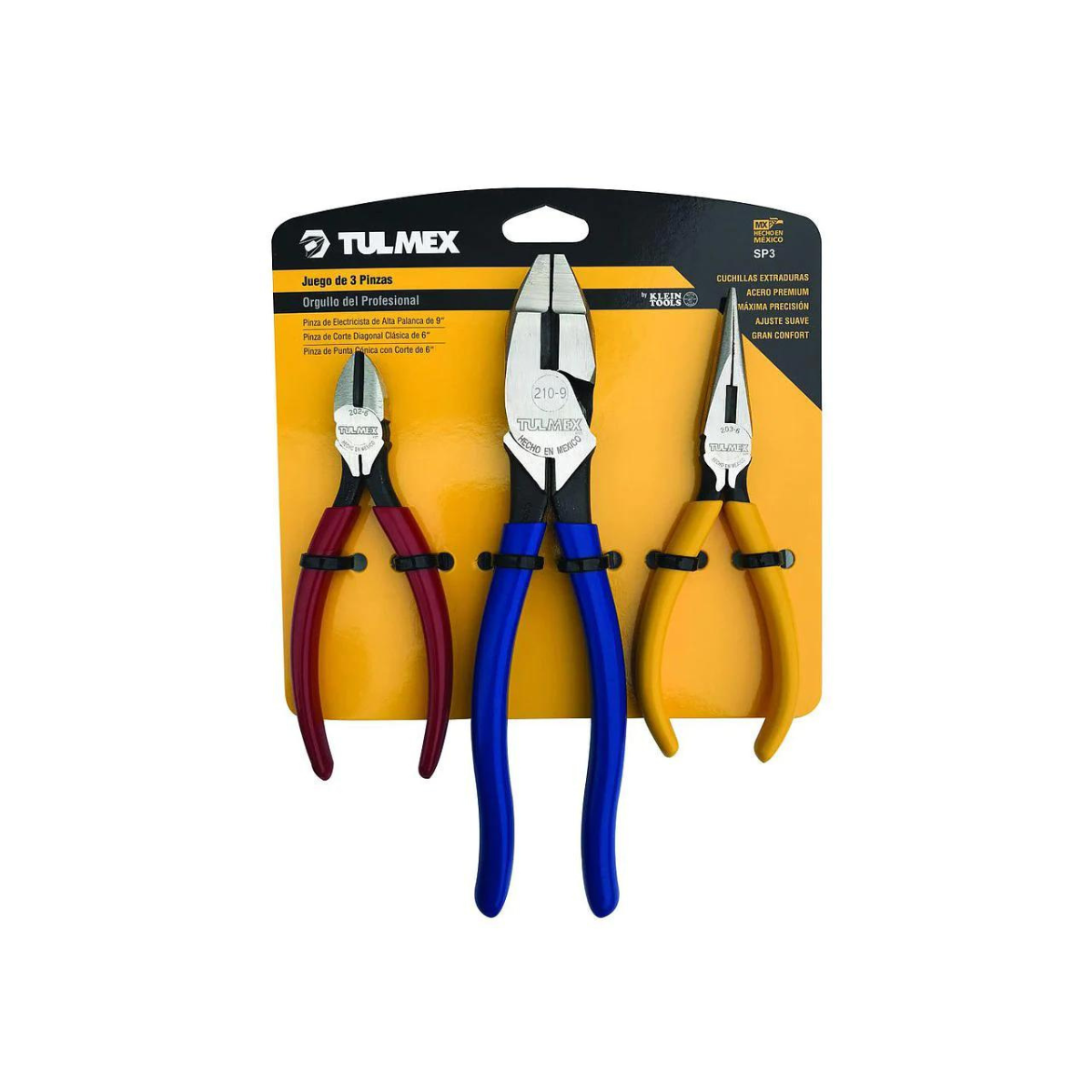 Juego de Pinzas de Electricista de 9", Corte Diagonal de 6" Y Punta de ...