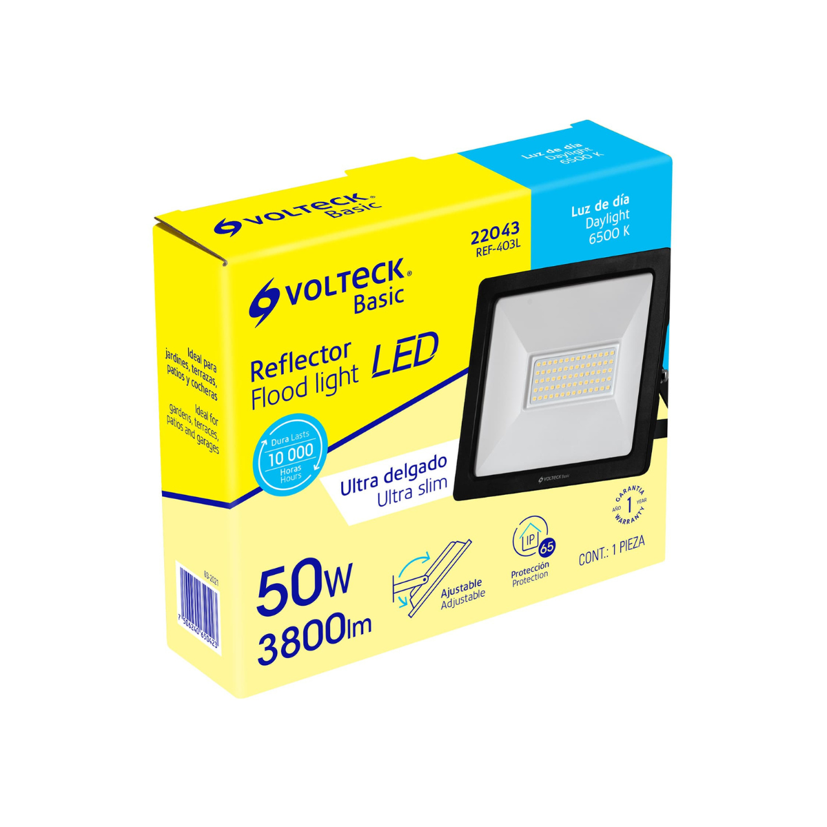 Reflector Ultra Delgado Led 50 W Luz De Día, Volteck Basic Truper TRU2 – HSO Ferreterías